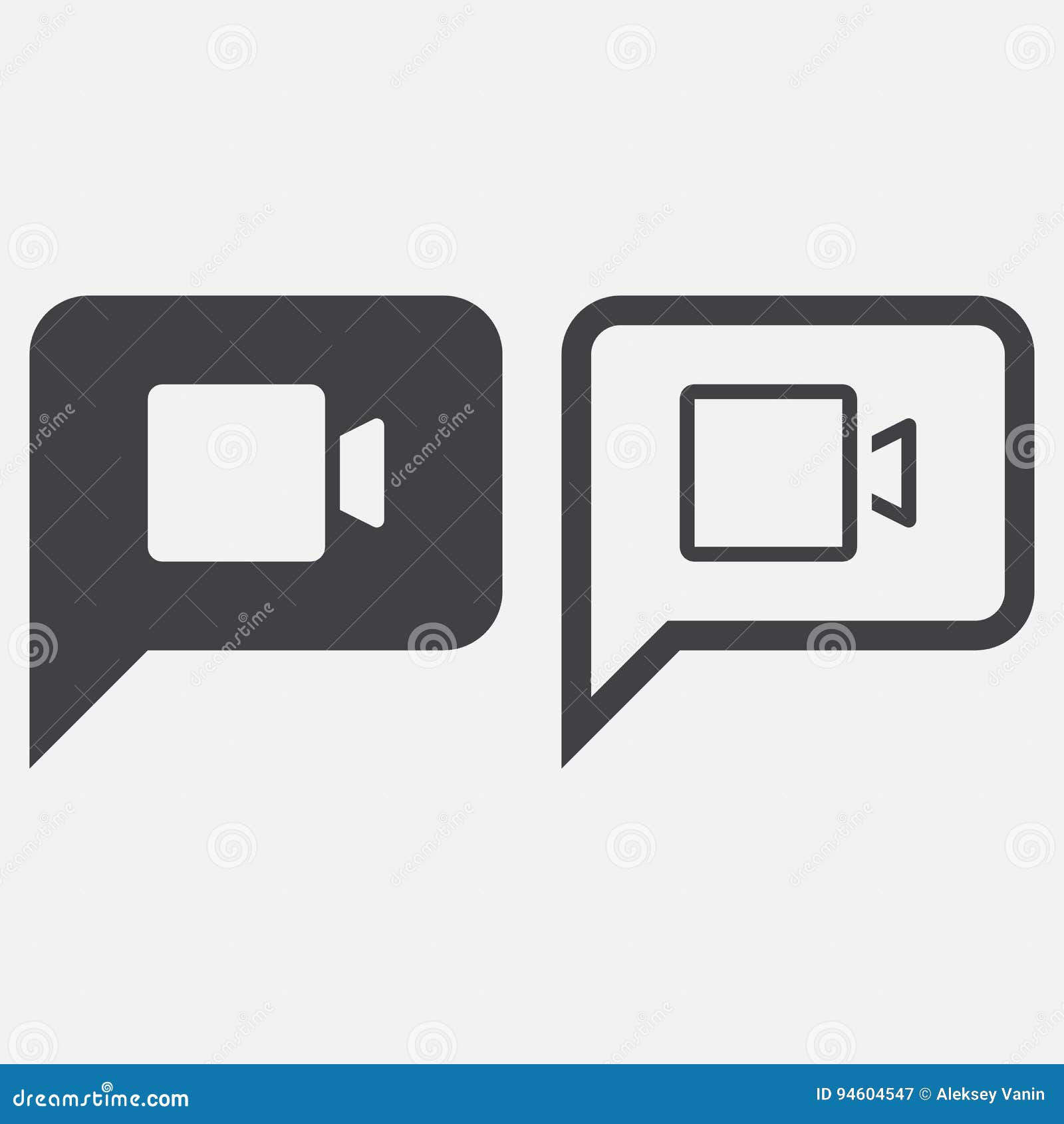 Video Chat Icon Vector Isolated on White. Stock Vector - Illustration ...