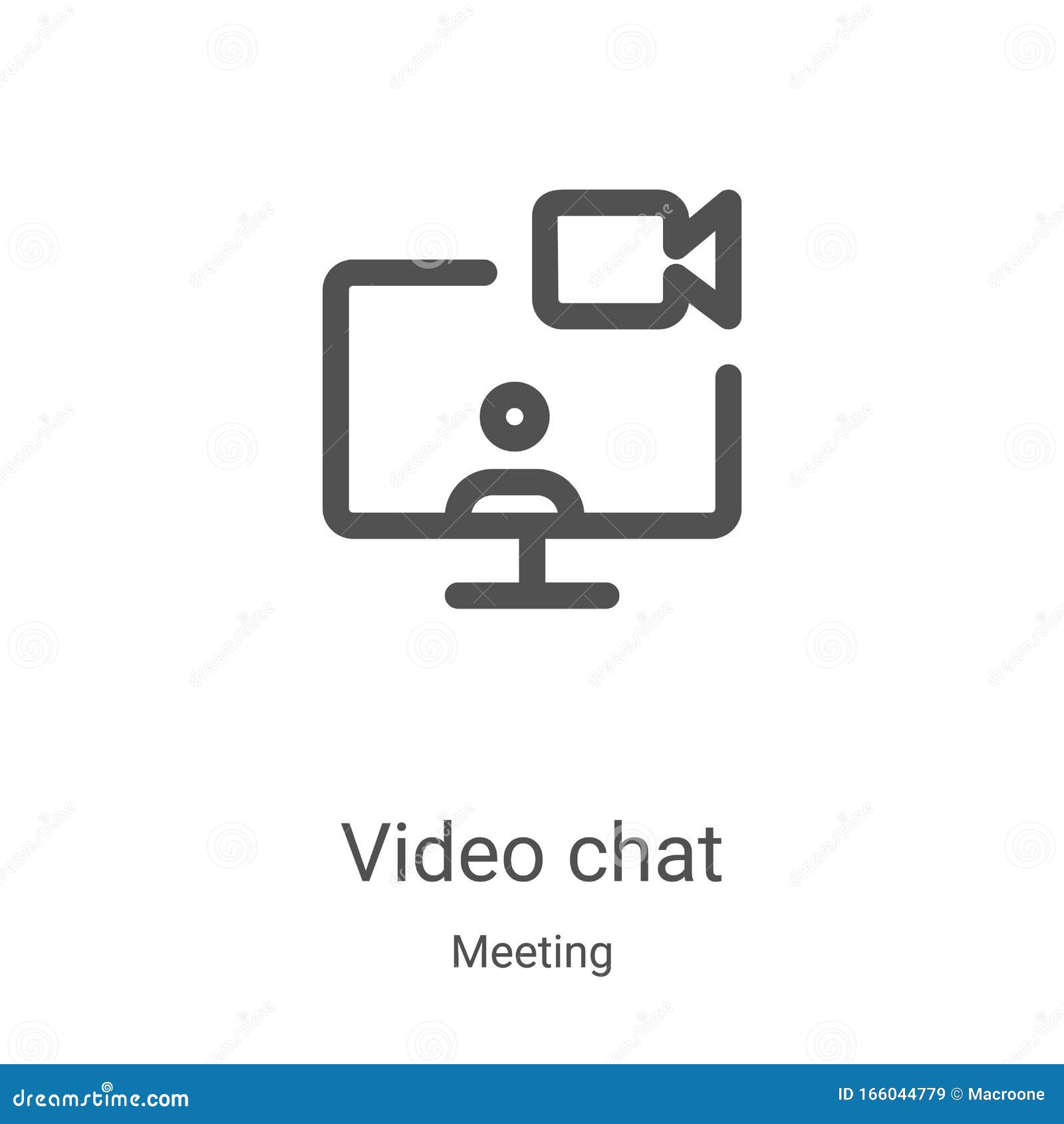 Video Chat Icon Vector from Meeting Collection. Thin Line Video Chat ...