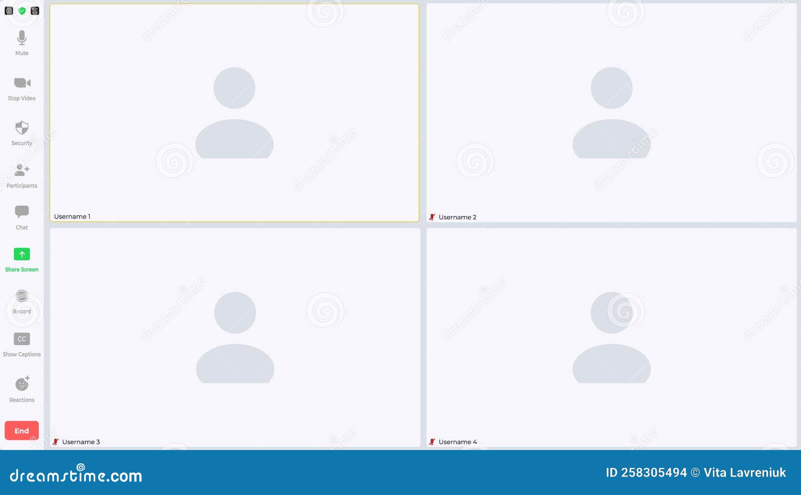 Video Chat Interface, User Web Video Call Window. Concept of Social ...