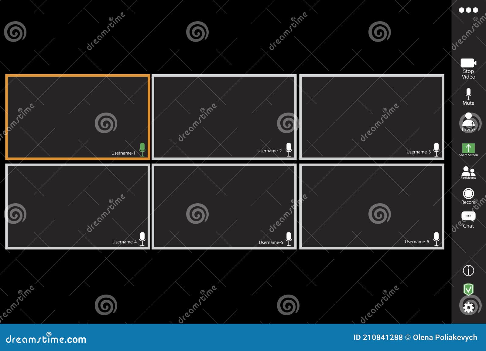 Video Chat Interface. Zoom, Great Design for Any Purposes. Eight ...