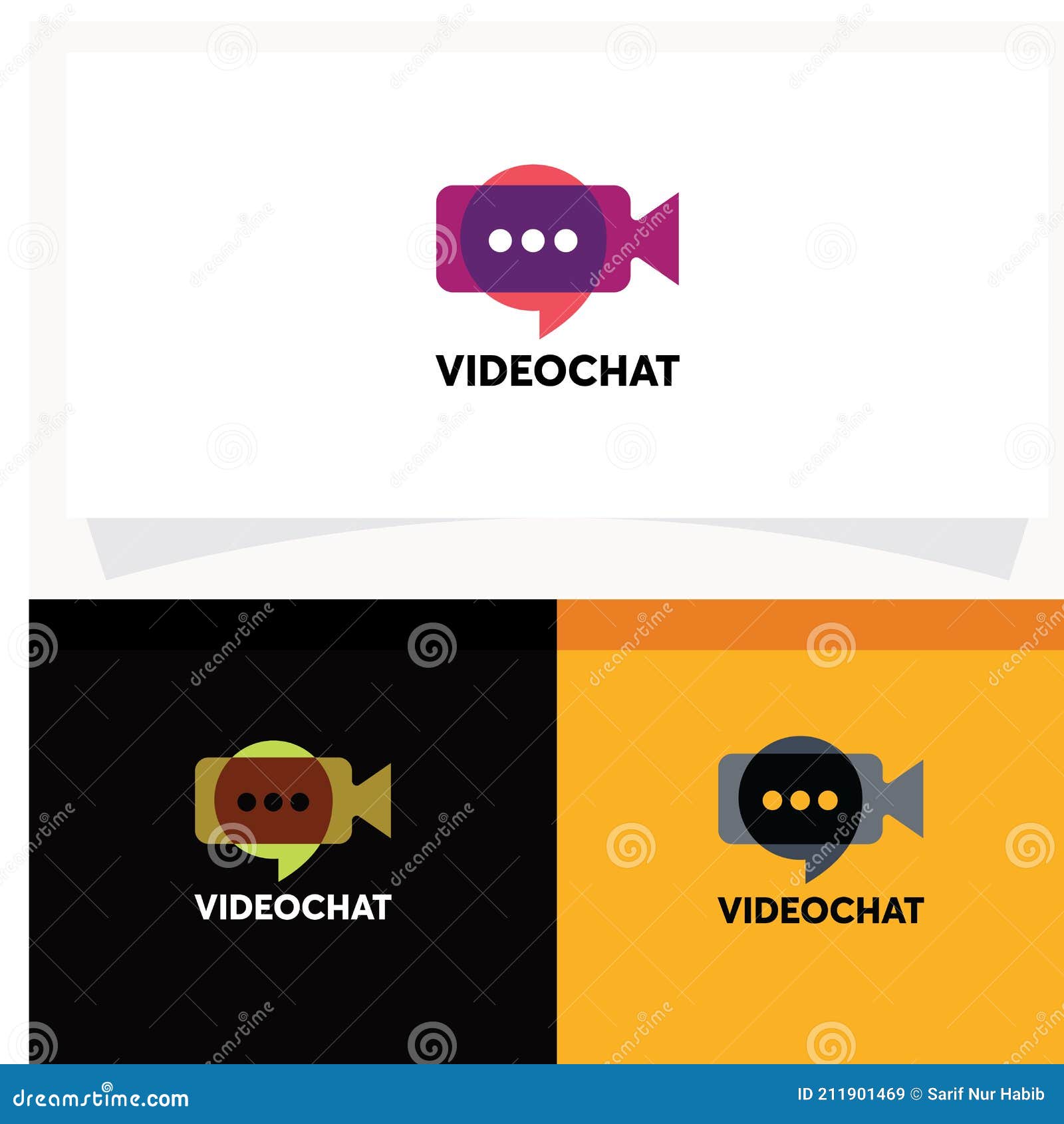 Video Chat Logo Design Template Stock Vector - Illustration of brand ...