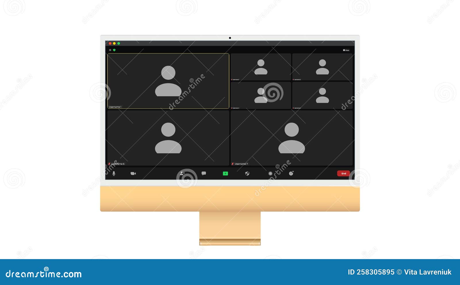 Video Chat User Interface, Video Calls Window Overlay Stock Vector ...