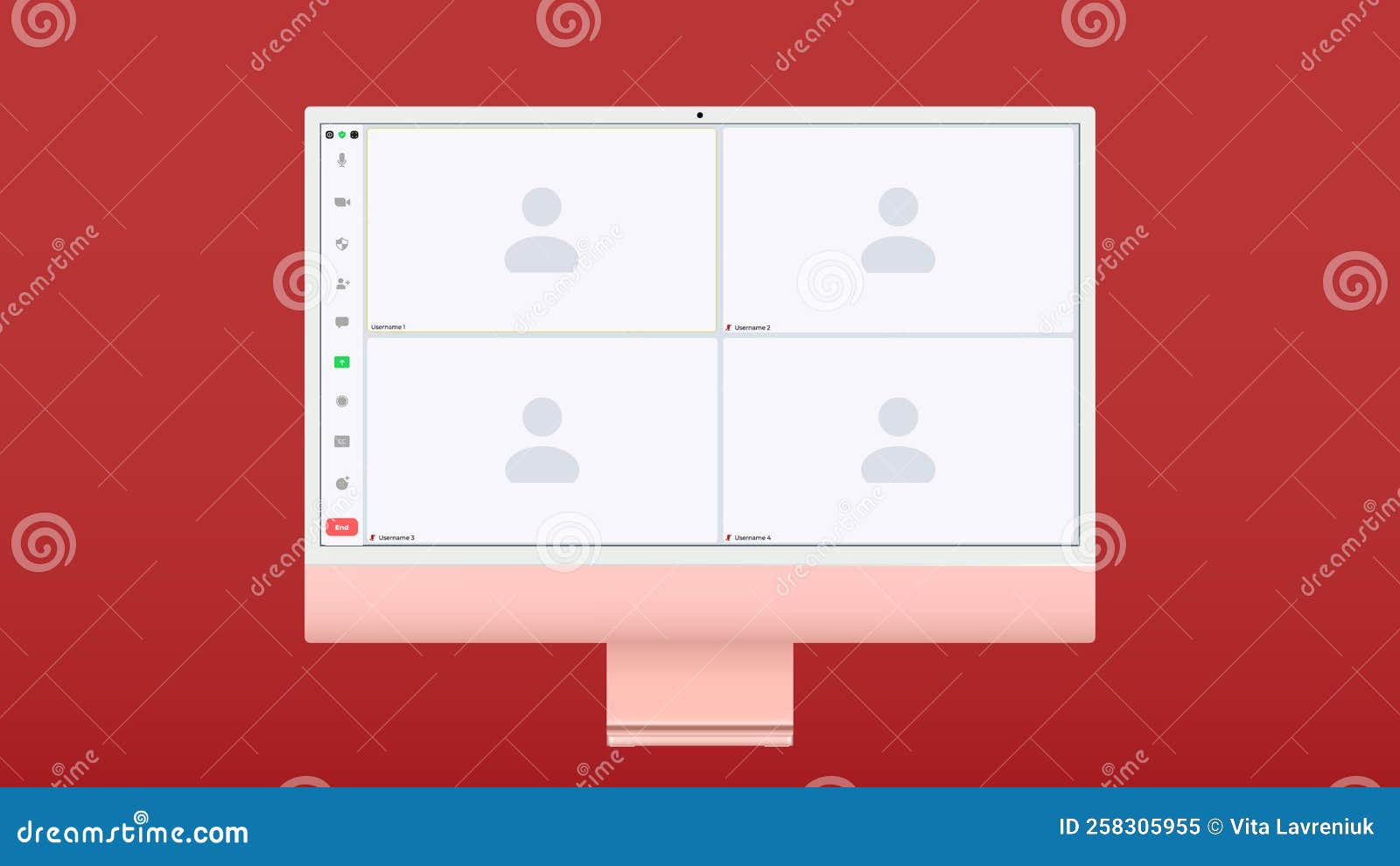 Video Chat User Interface, Video Calls Window Overlay Stock Vector ...