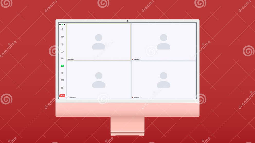 Video Chat User Interface, Video Calls Window Overlay Stock Vector ...