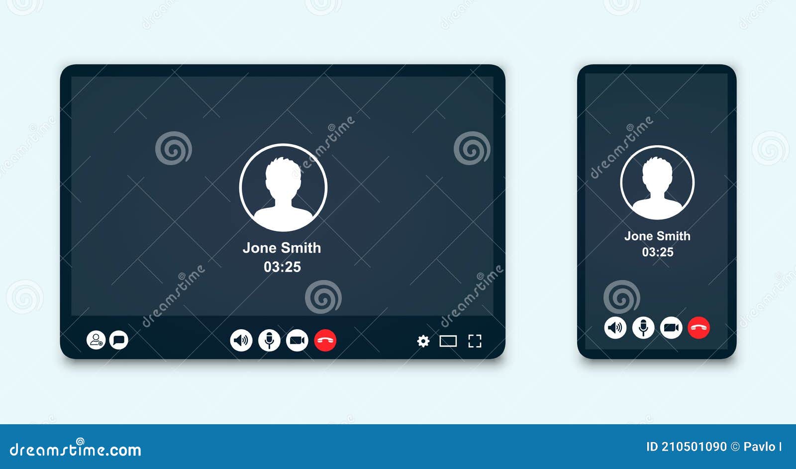 Video Chat User Interface, Concept of Social Remote Media, Video Calls ...