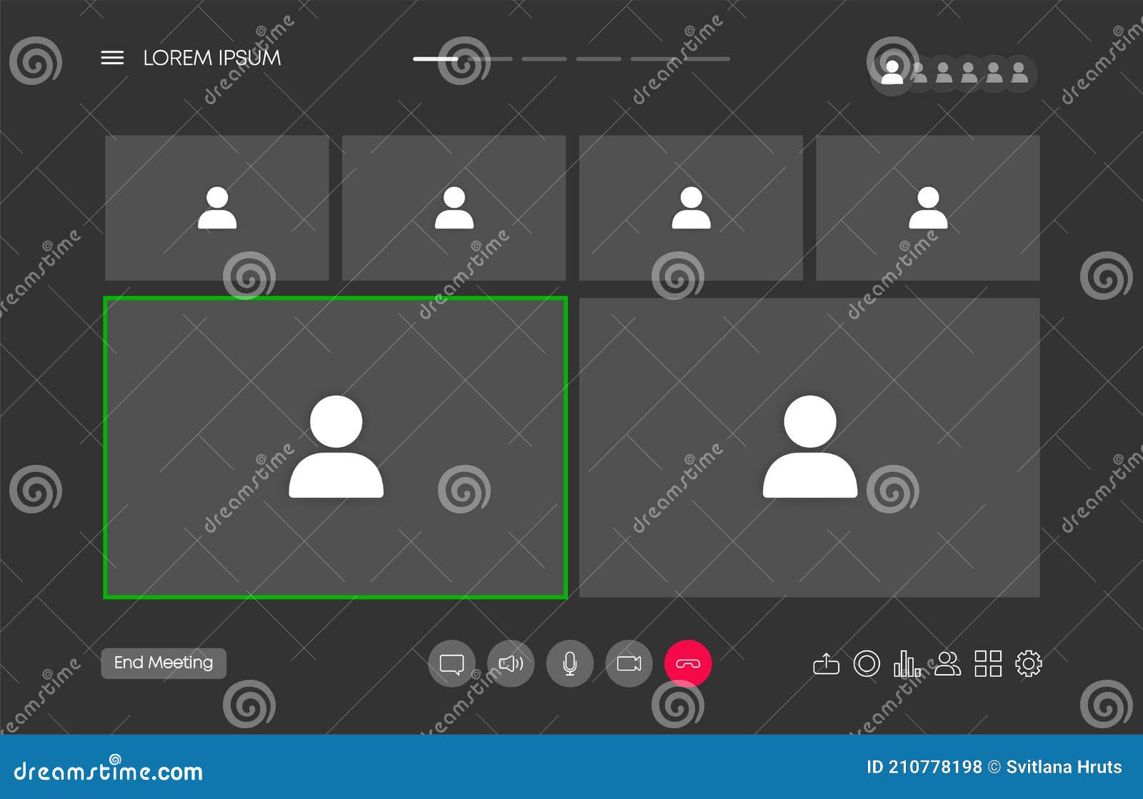 Video Chat User Interface, Video Calls Window Overlay. UI UX Design ...