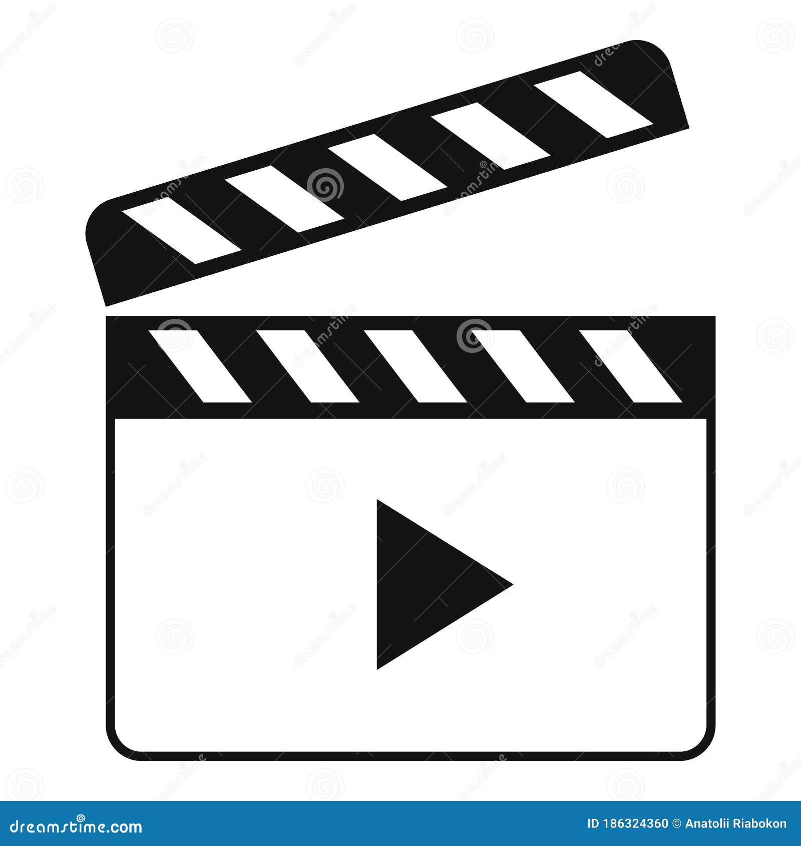 Video Clapper Icon, Simple Style Stock Vector - Illustration of black ...
