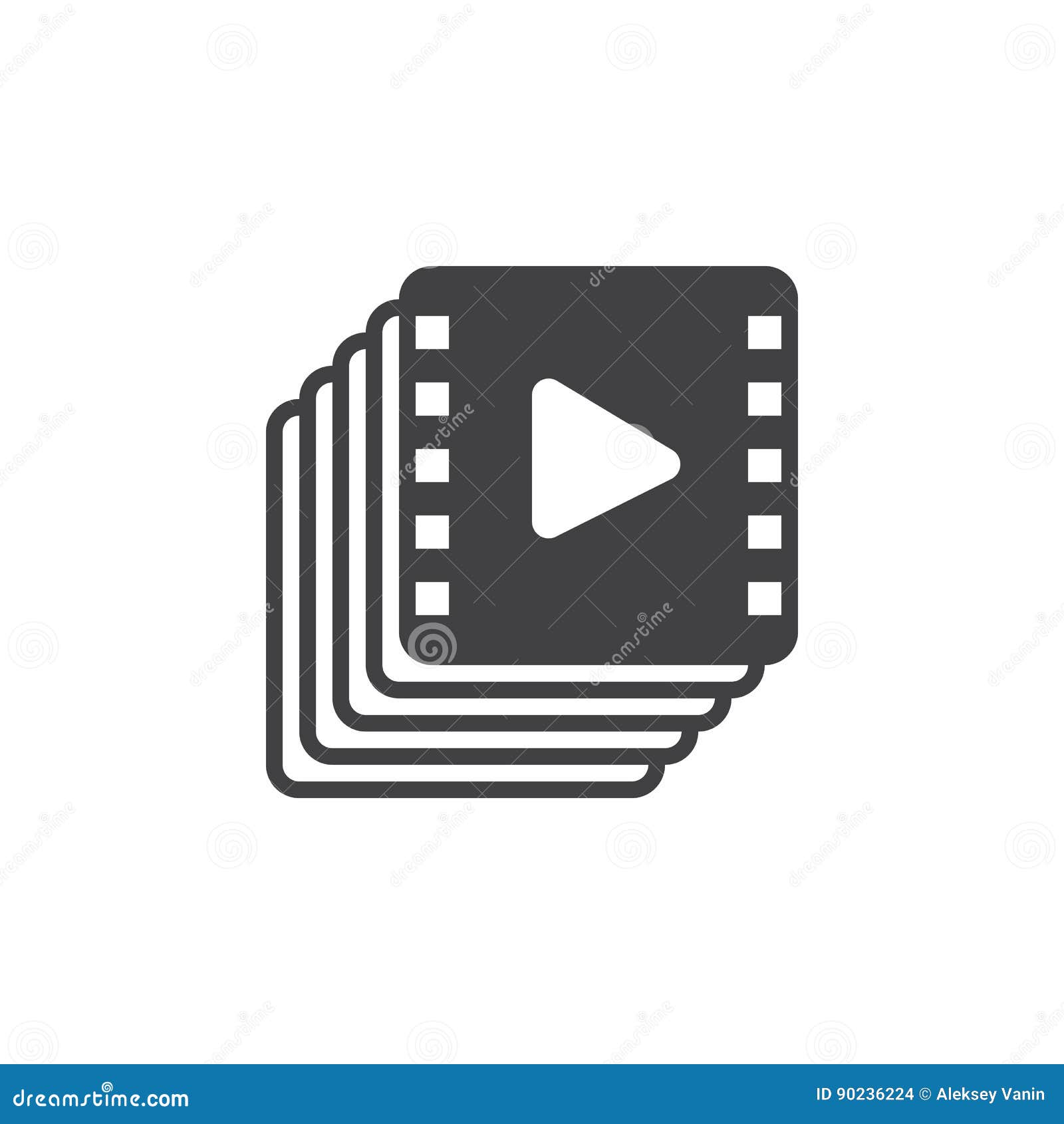 Video Collection Icon , Playlist Solid Logo Illustration, Stock ...