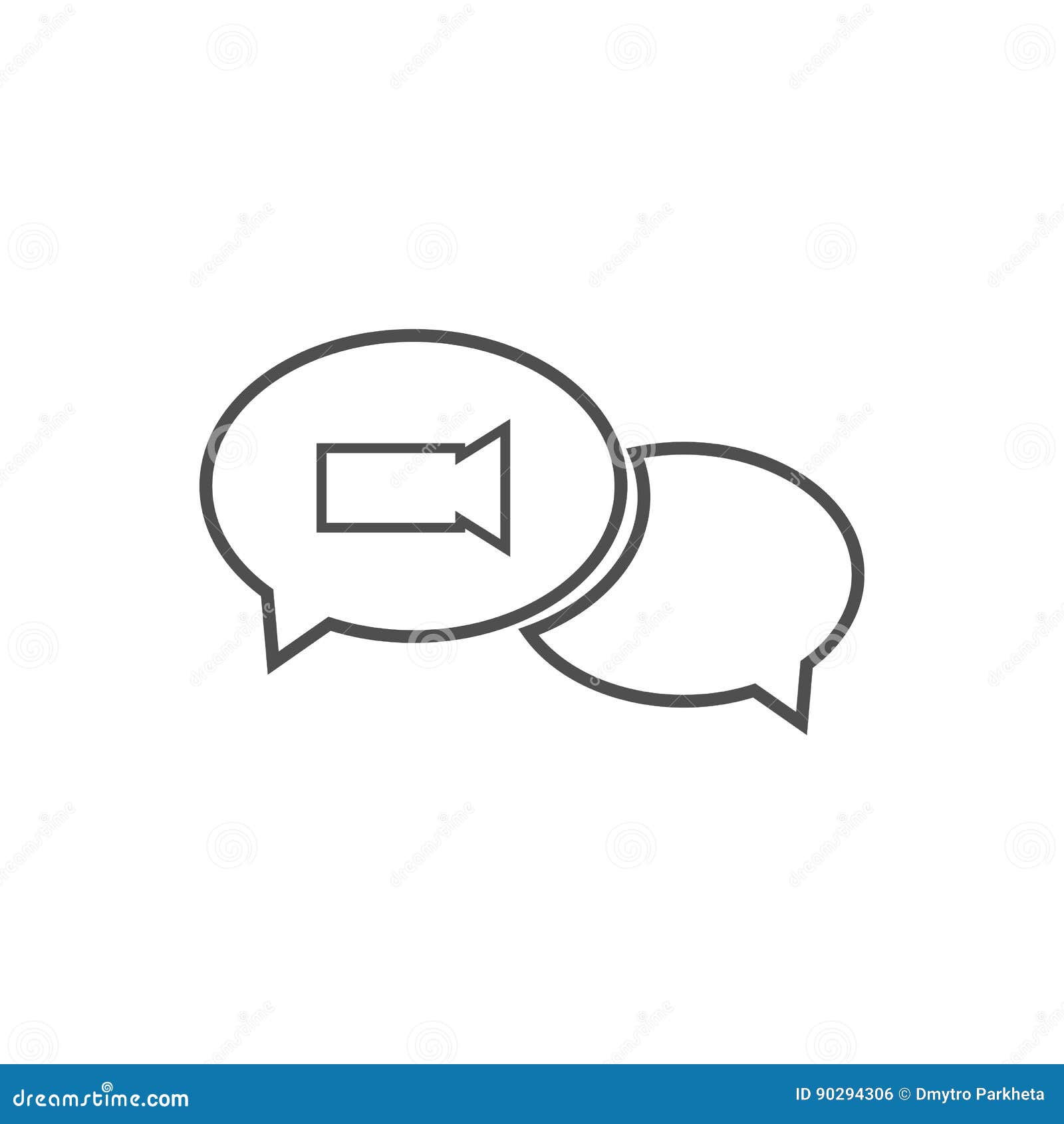 Video communication icon stock vector. Illustration of chat - 90294306