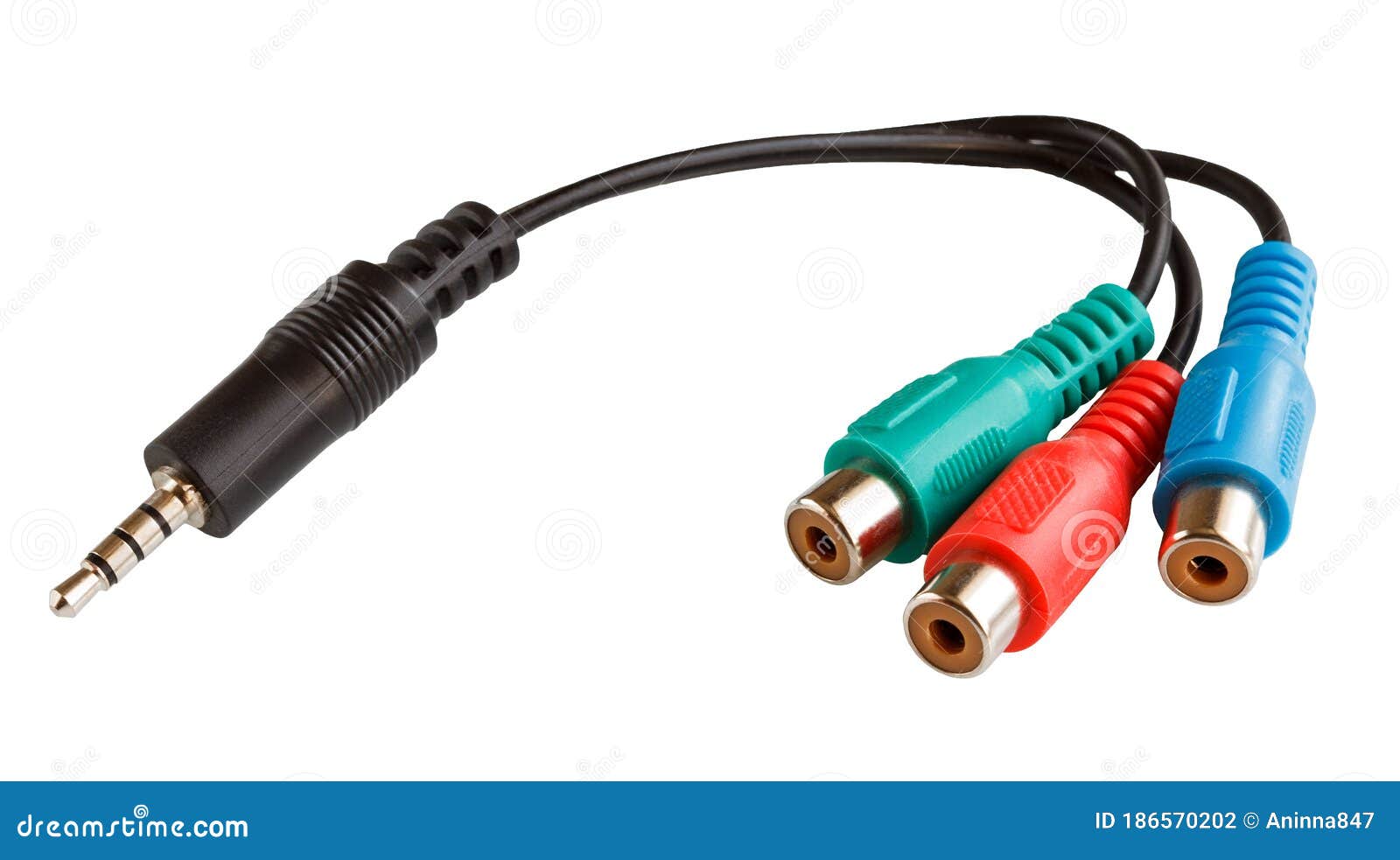 Video Component Cable RGB, Isolated On White Stock Photo - Image of ...