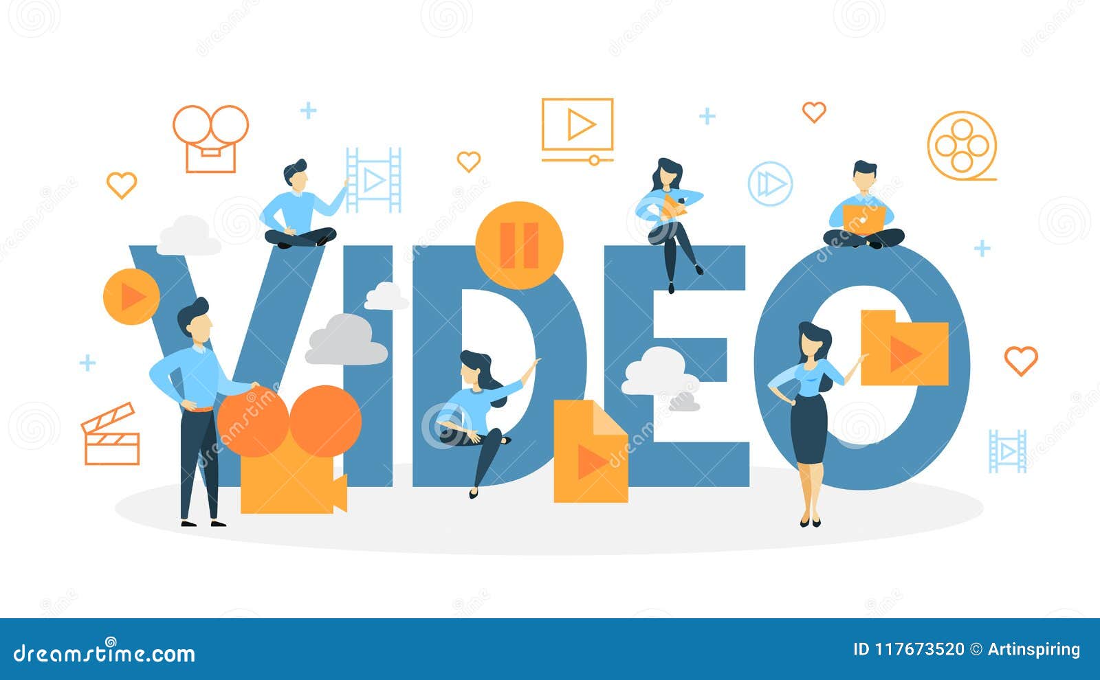Video Concept Illustration. Stock Vector - Illustration of monitor ...