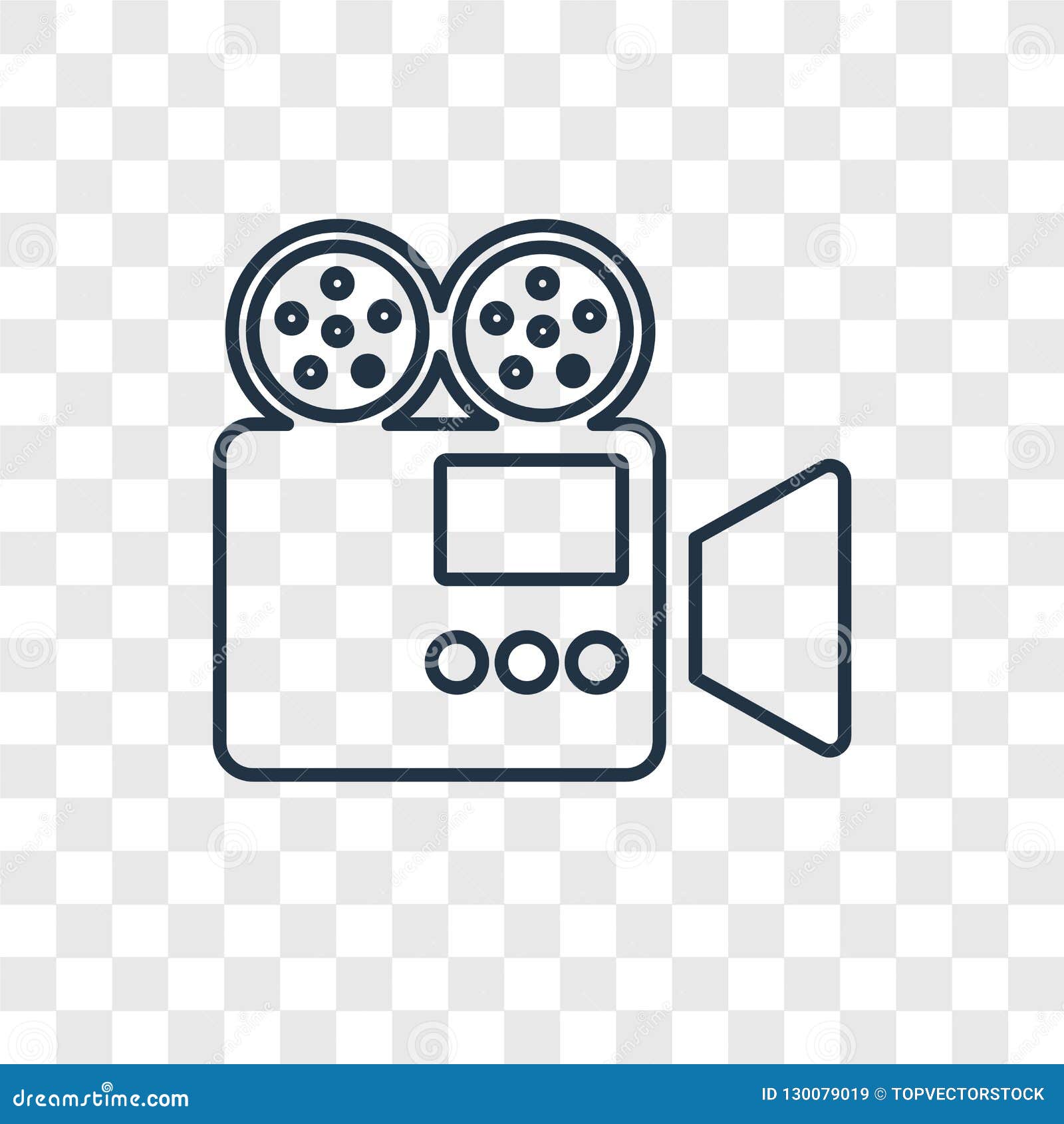 Video Concept Vector Linear Icon Isolated on Transparent Background ...