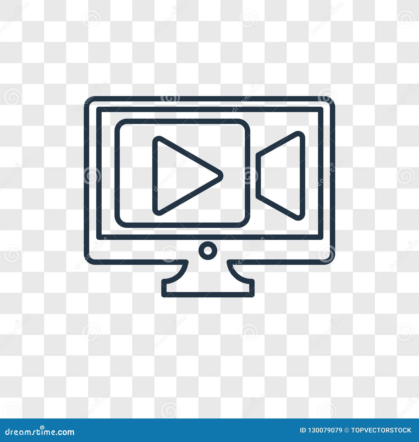 Video Concept Vector Linear Icon Isolated on Transparent Background ...