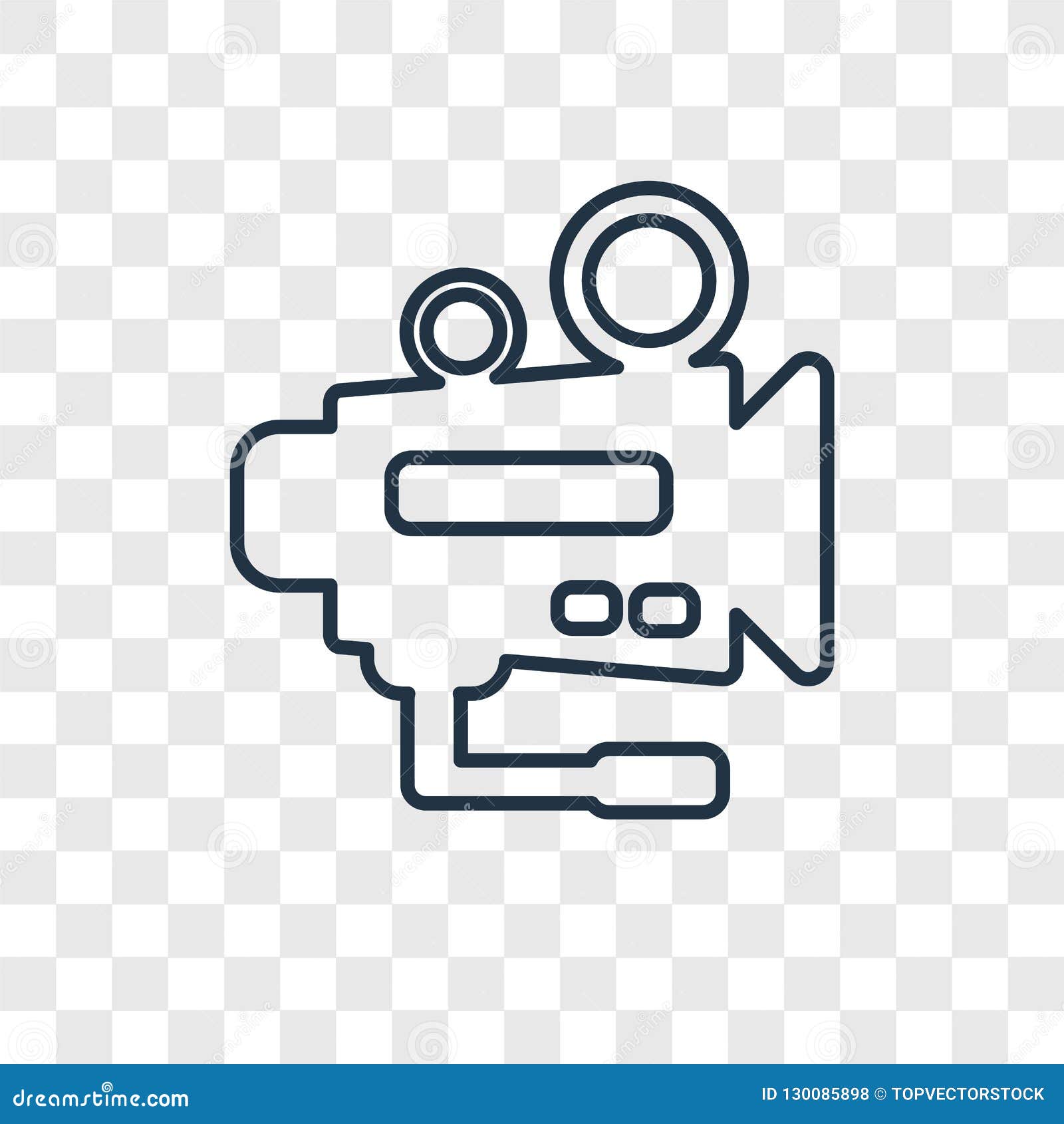 Video Concept Vector Linear Icon Isolated on Transparent Background ...