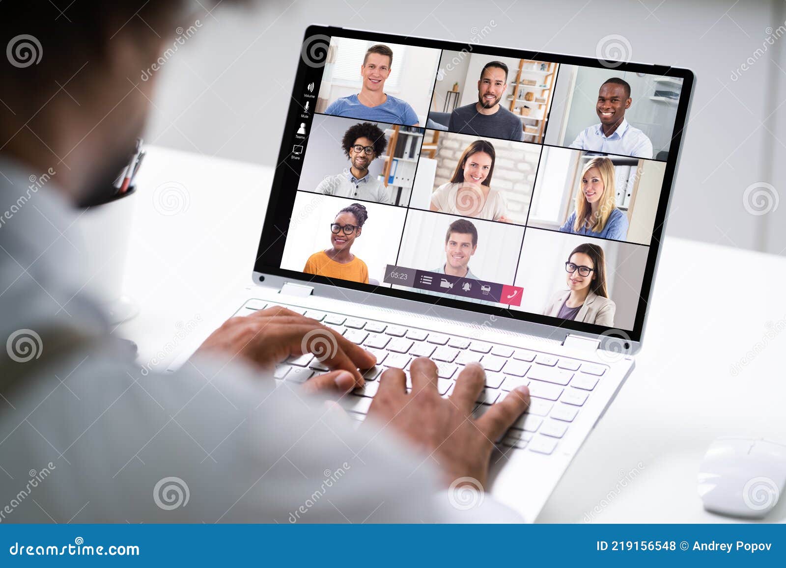 Video Conference Business Call. African Man Conferencing Stock Photo ...