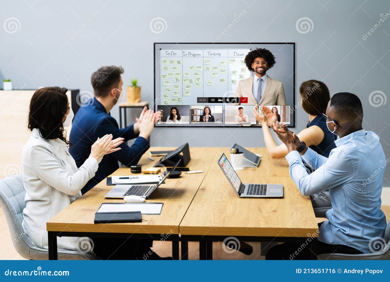 Video Conference Call Clapping and Applause Stock Photo - Image of ...