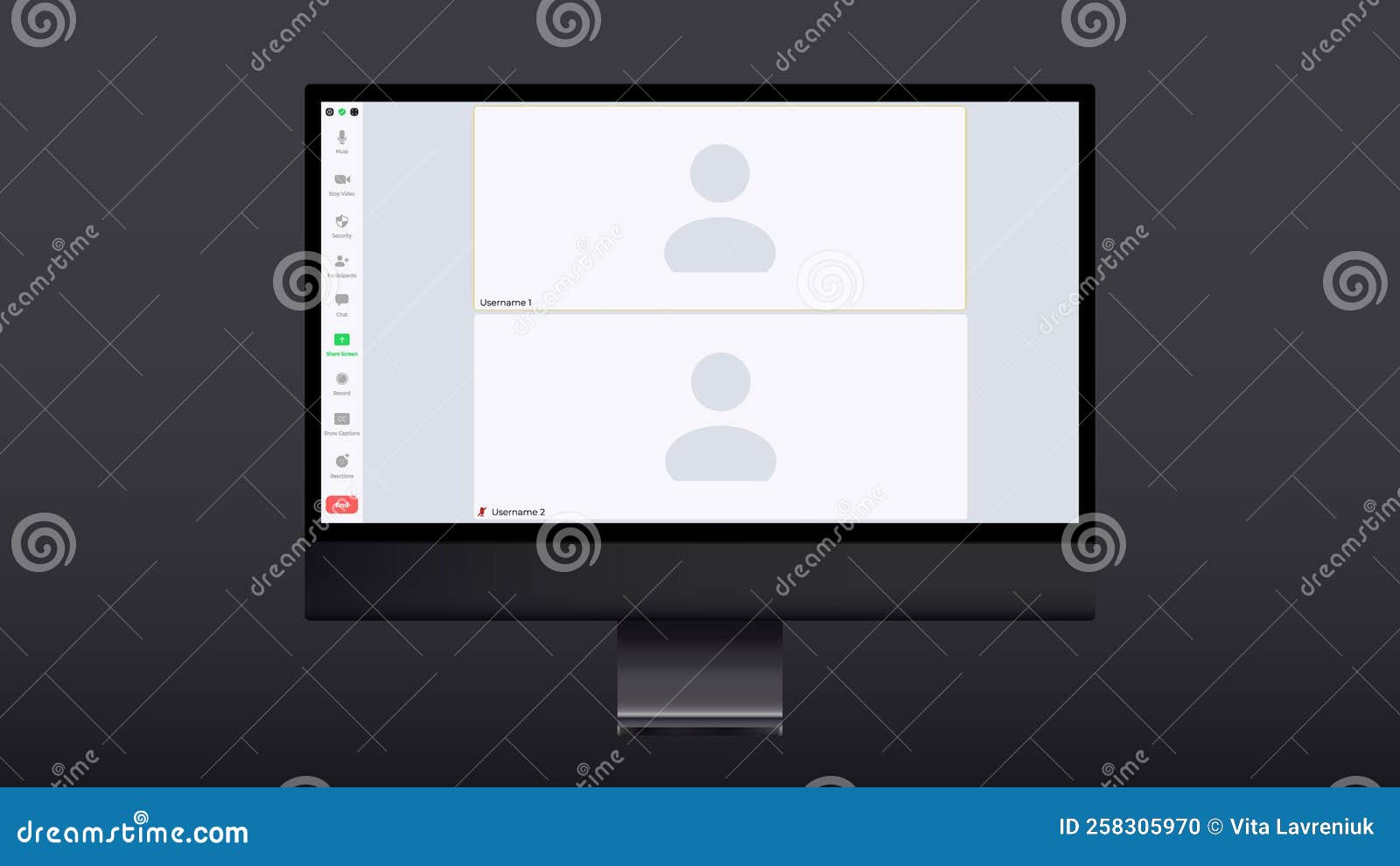 Video Conference Call Interface Vector Template. Online Communication ...
