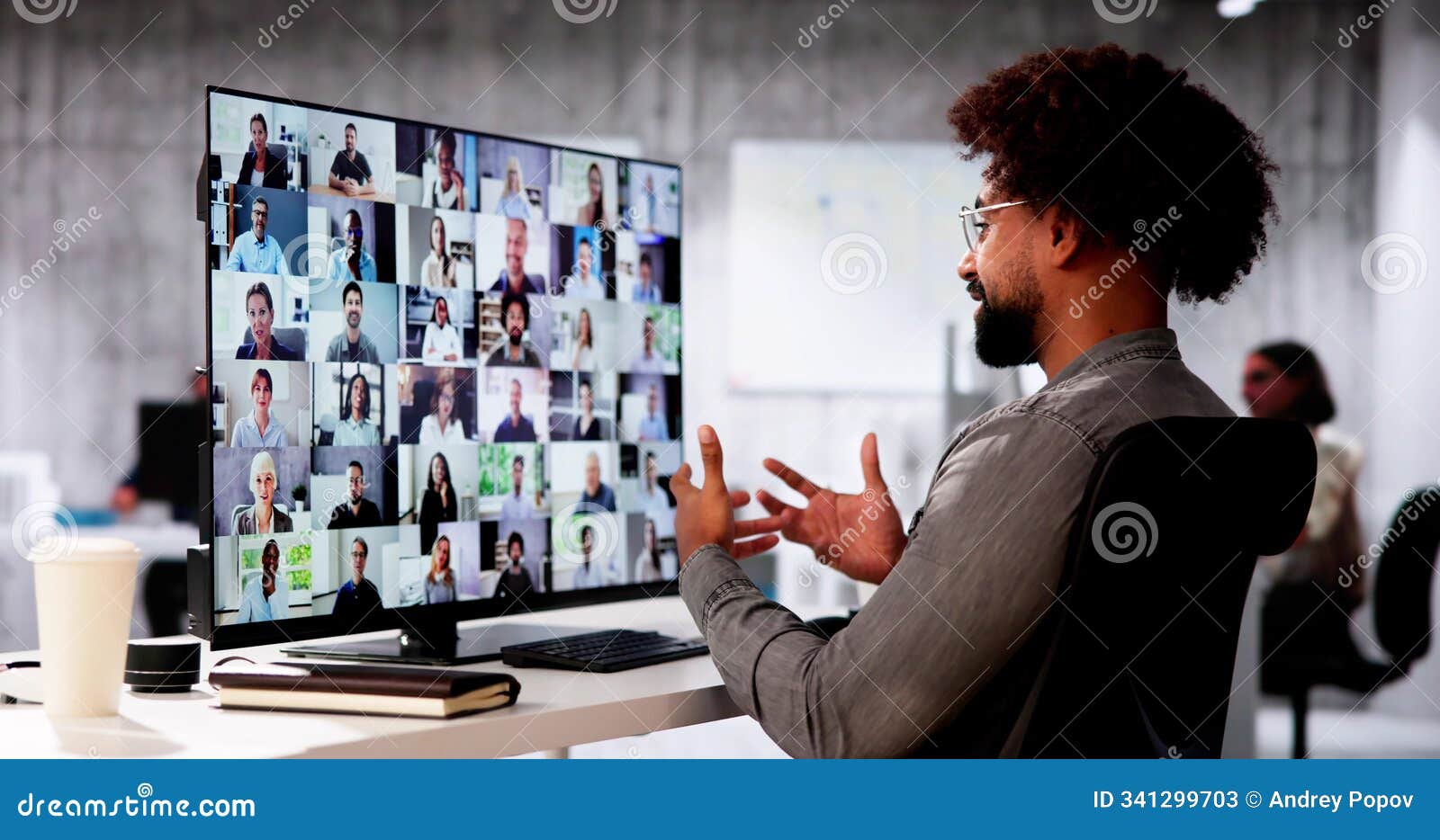 Video Conference Call. Remote Virtual Meeting Stock Image - Image of ...