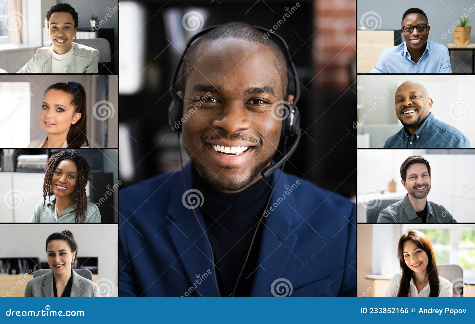 Video Conference Call Screen Stock Photo - Image of chat ...