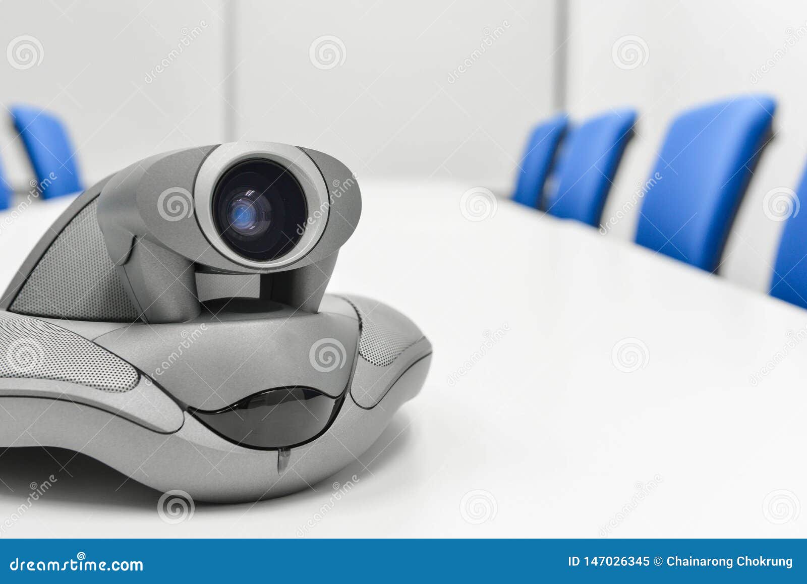 Video Conference Device in the Meeting Room Stock Image - Image of ...