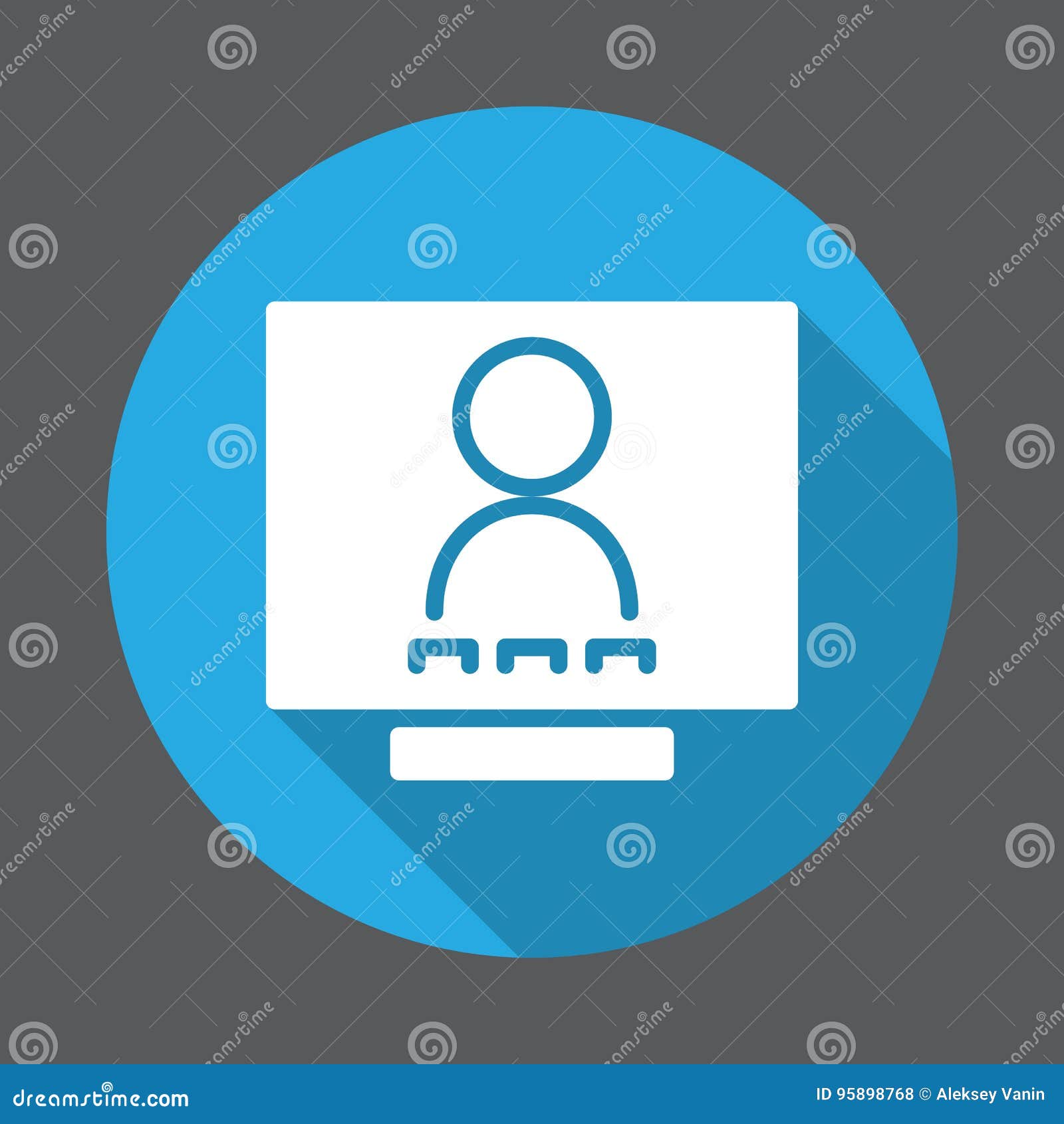 Video Conference Flat Icon. Round Colorful Button, Circular Vector Sign ...