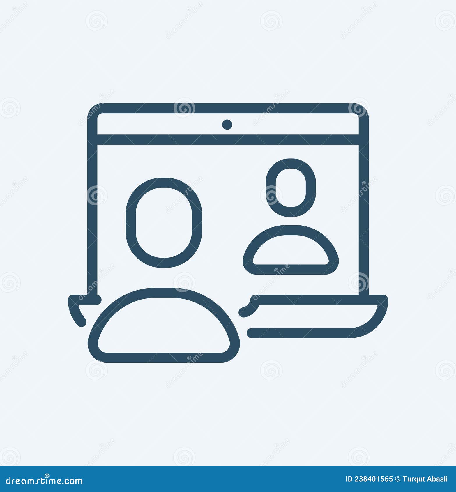 Video Conference and Group Call Icon with Editable Stroke and White ...