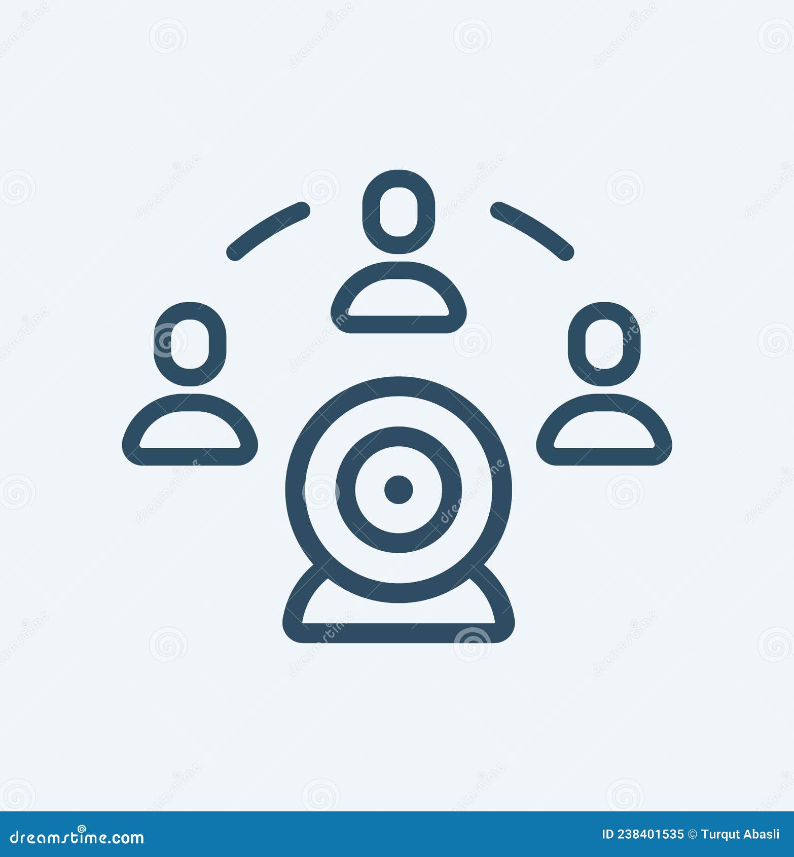 Video Conference and Group Call Icon Set with Editable Stroke and White ...