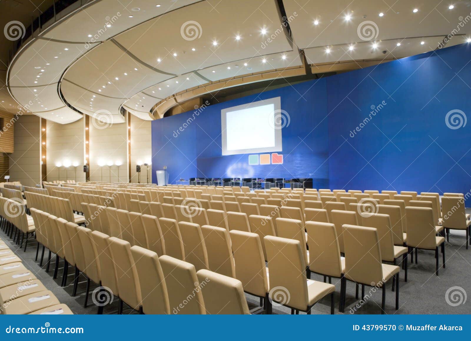 Video Conference Hall, Wide-angle Overview. Stock Photo - Image of ...