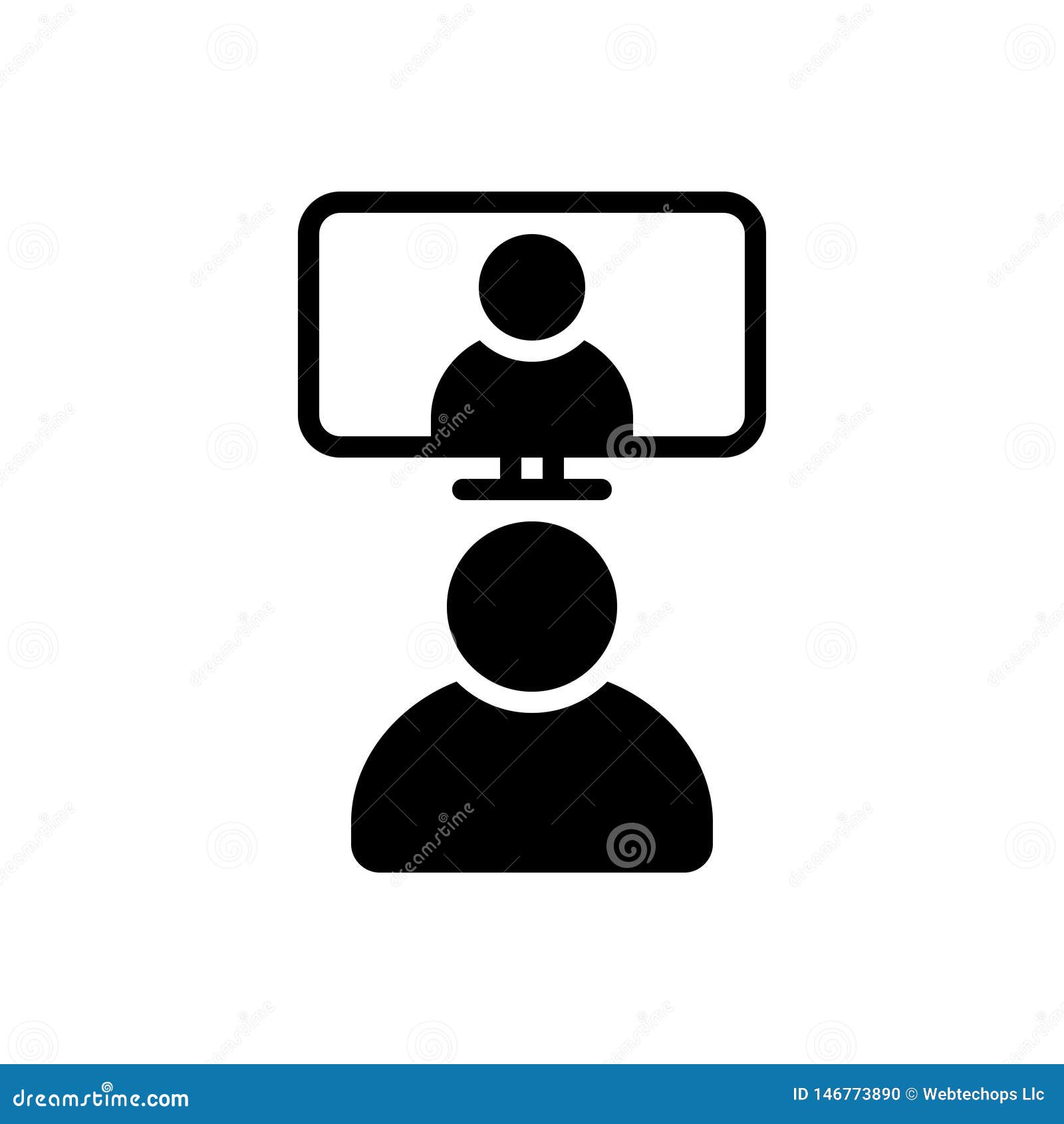 Black Solid Icon for Video Conference, Call and Conversation Stock ...