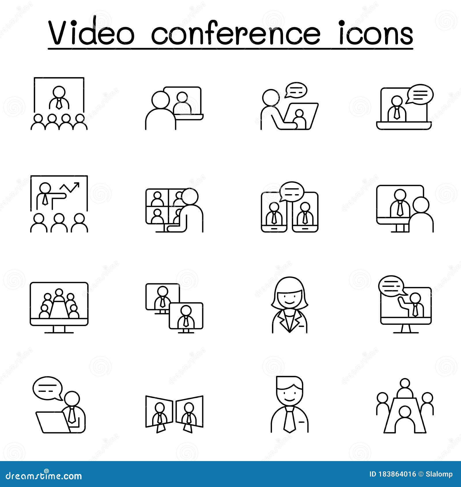 Conference Icon Vector. Presentation Illustration Symbol. Meeting Sign ...