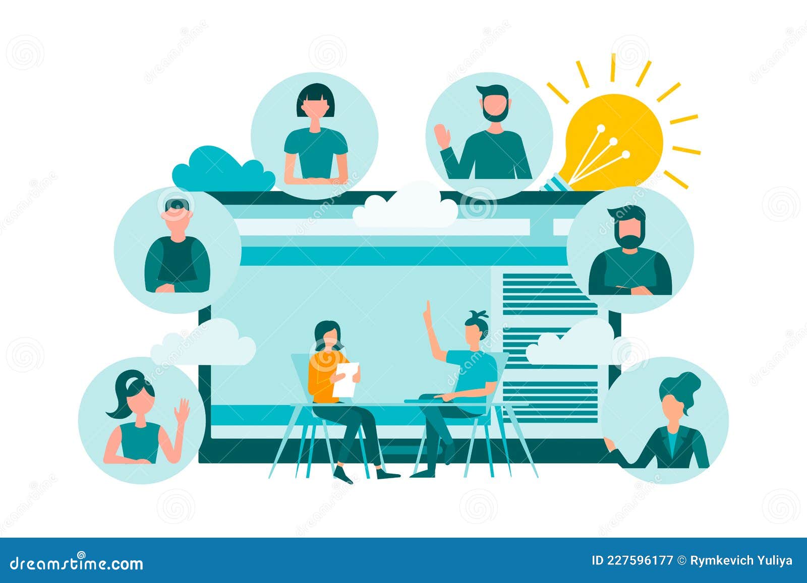 Video Conference, Online Meeting, Web Education and Tutorials Concept ...