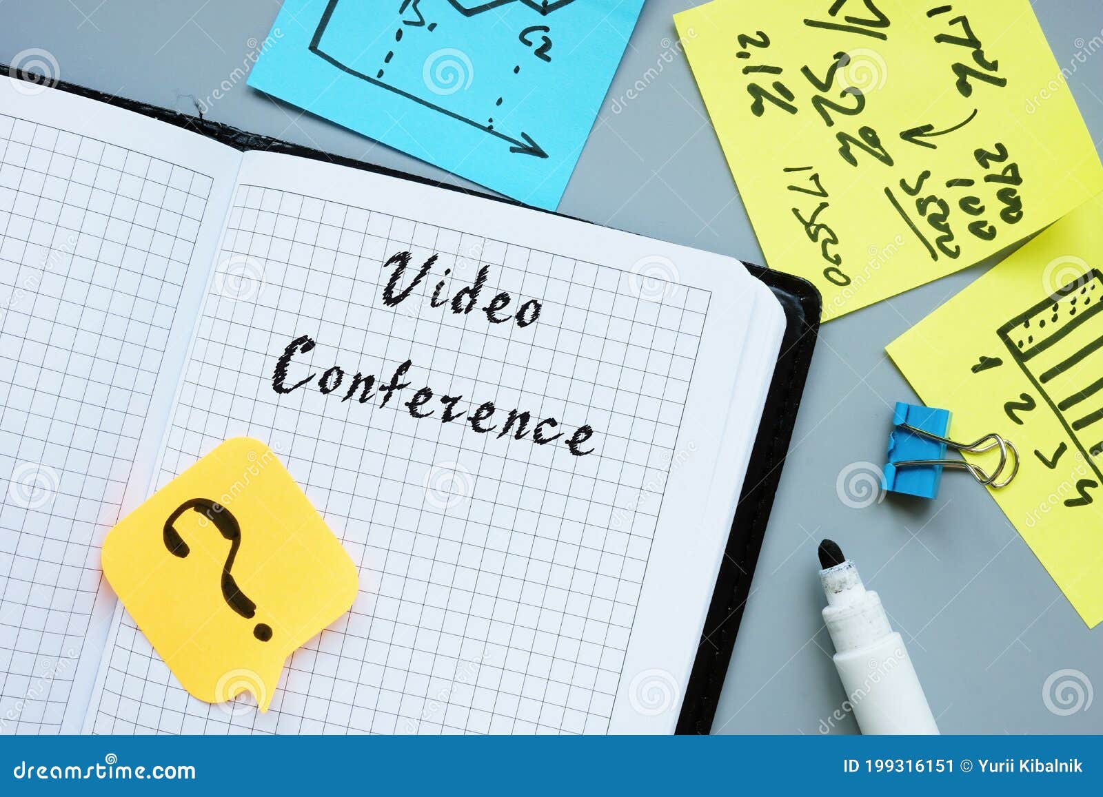 Video Conference Sign on the Page Stock Image - Image of elearning ...