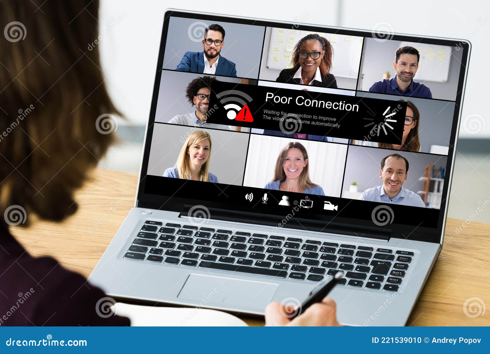 Video Conference Slow Internet Connection Stock Photo - Image of ...