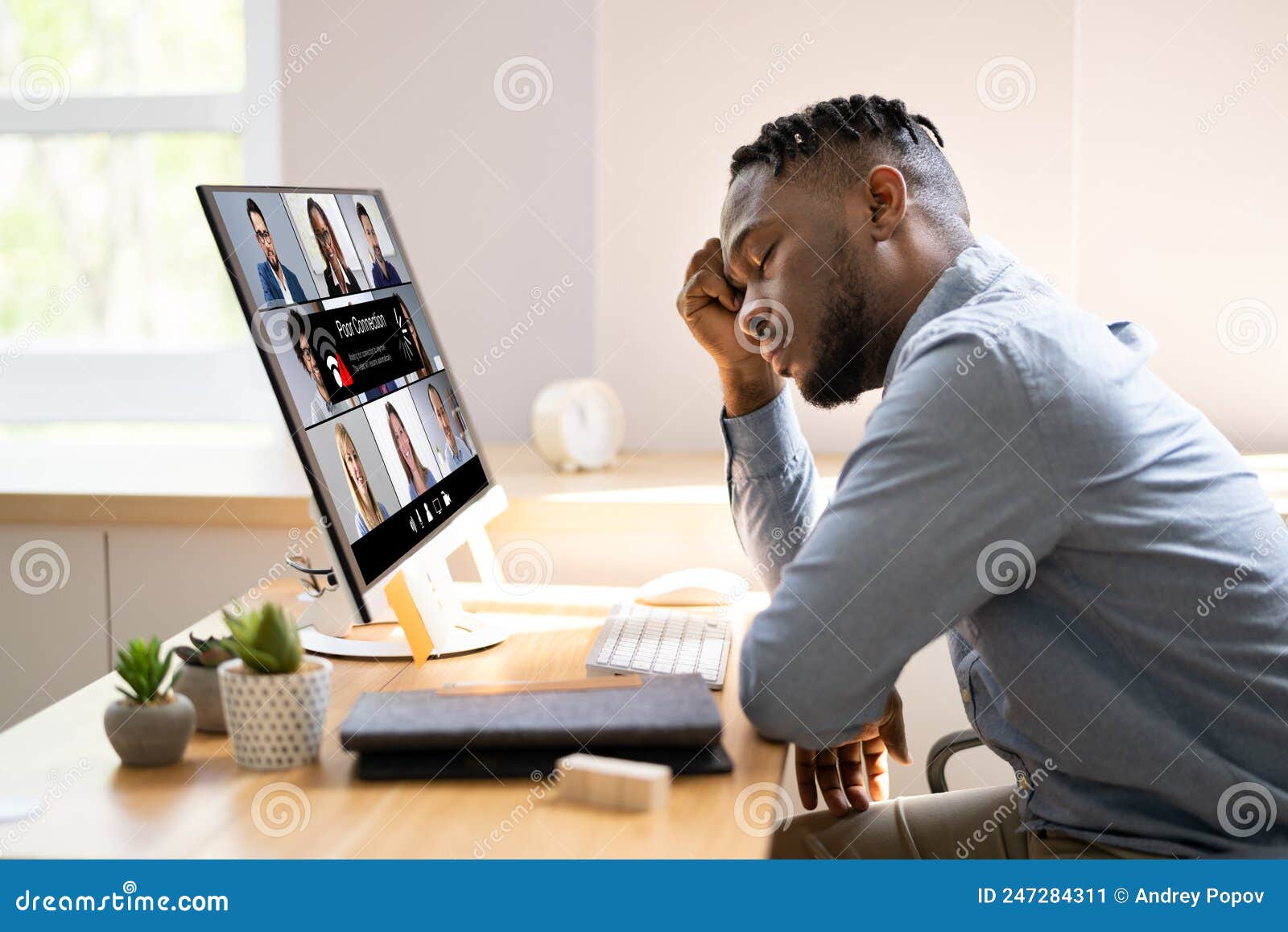 Video Conference Slow Internet Connection Stock Image - Image of error ...