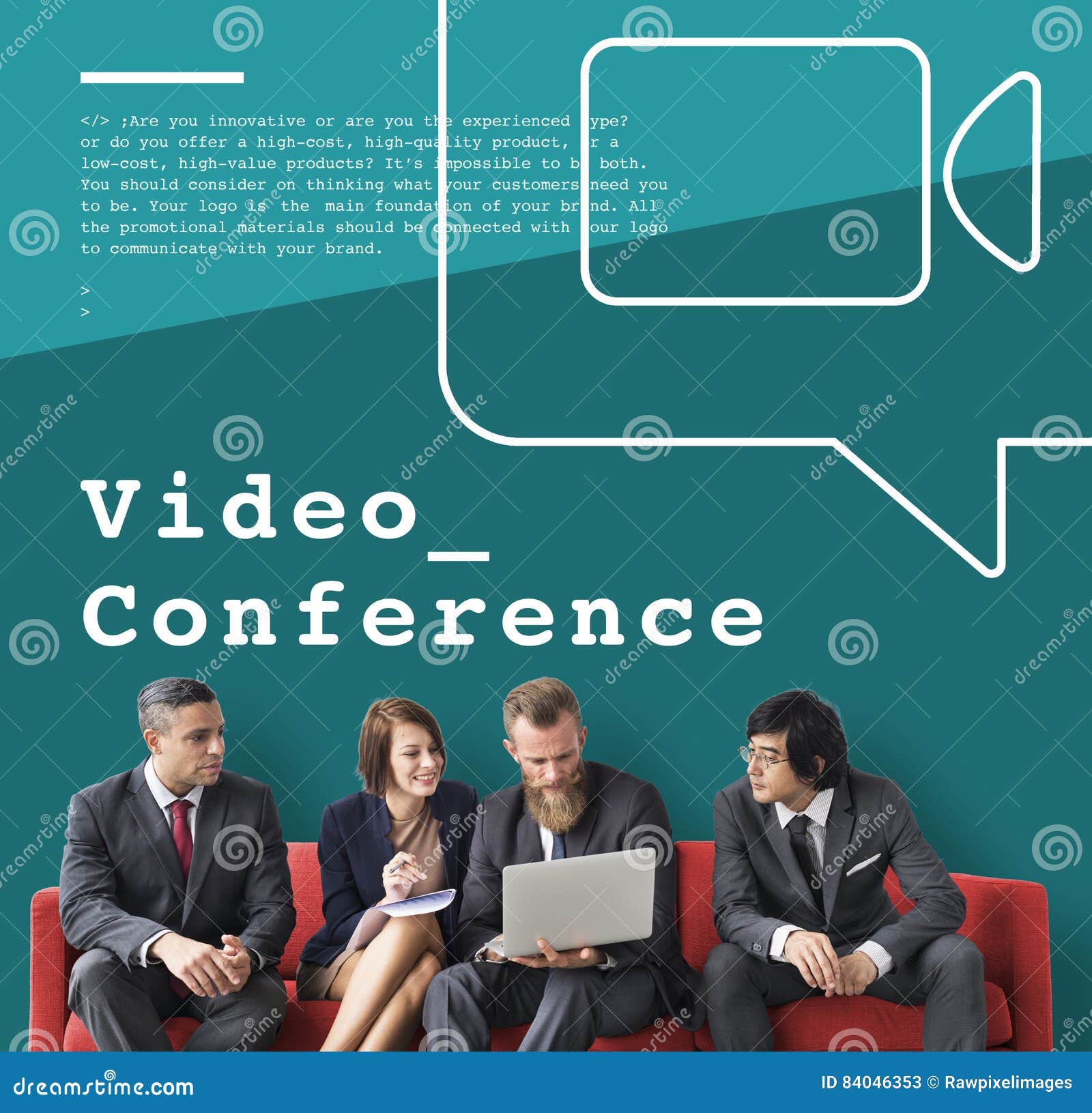 Video Conference Telecommunication Work Concept Stock Image - Image of ...