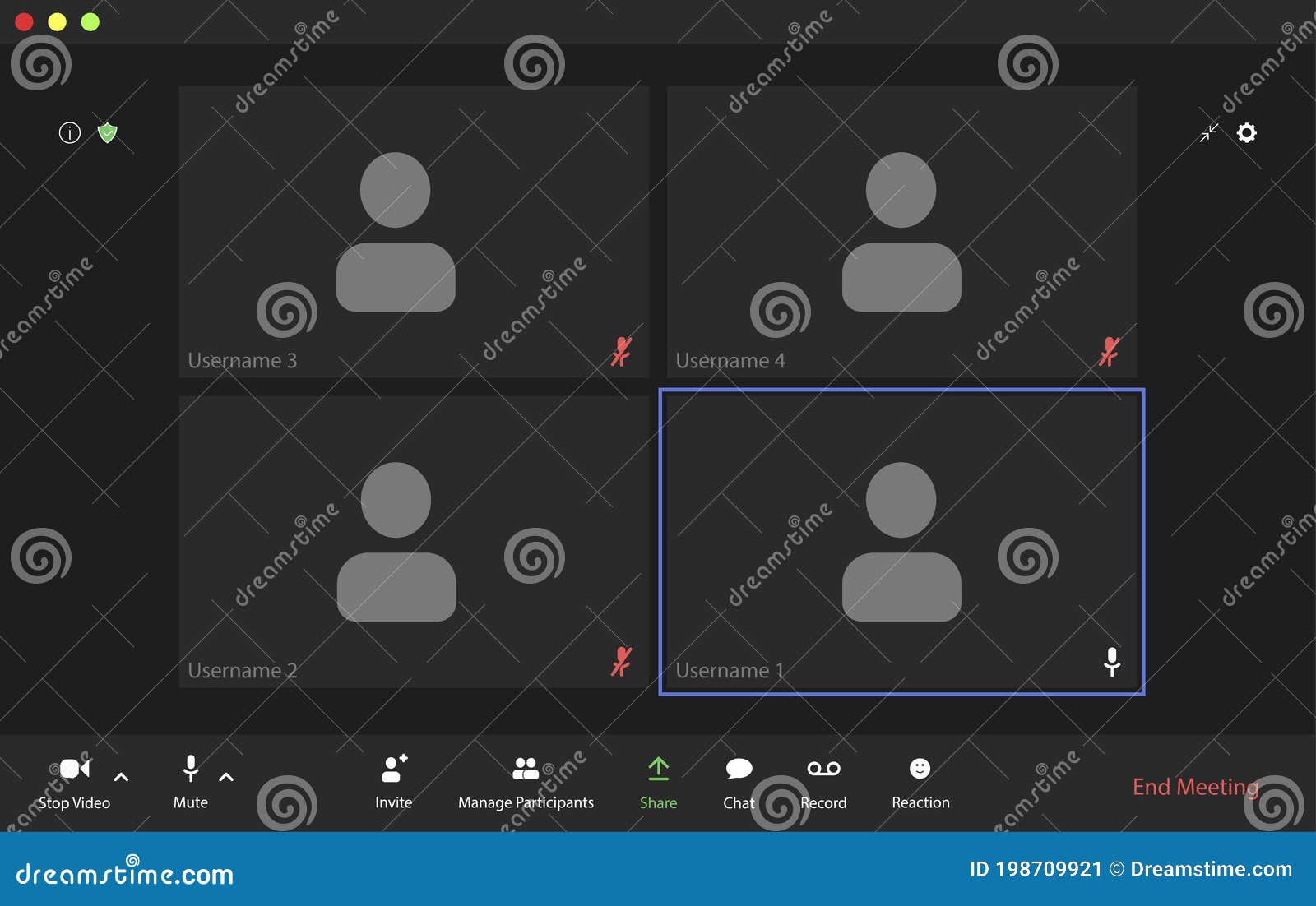 Video Conference User Interface, Video Conference Calls Window Overlay ...
