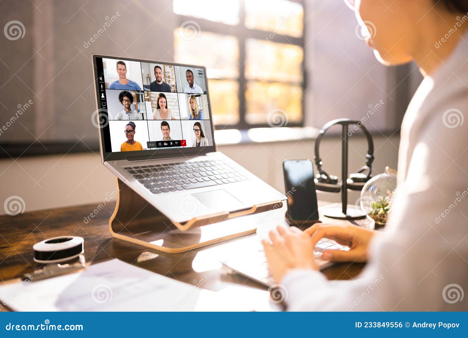 Video Conference Work Webinar Online Stock Photo - Image of american ...