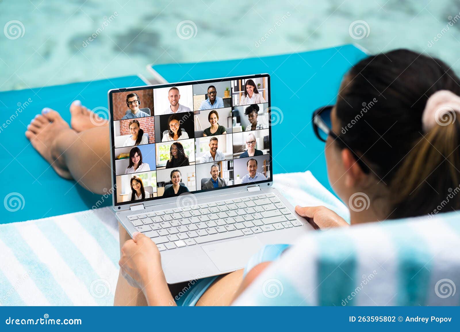 Video Conference Work Webinar Online Stock Photo - Image of relax, meet ...