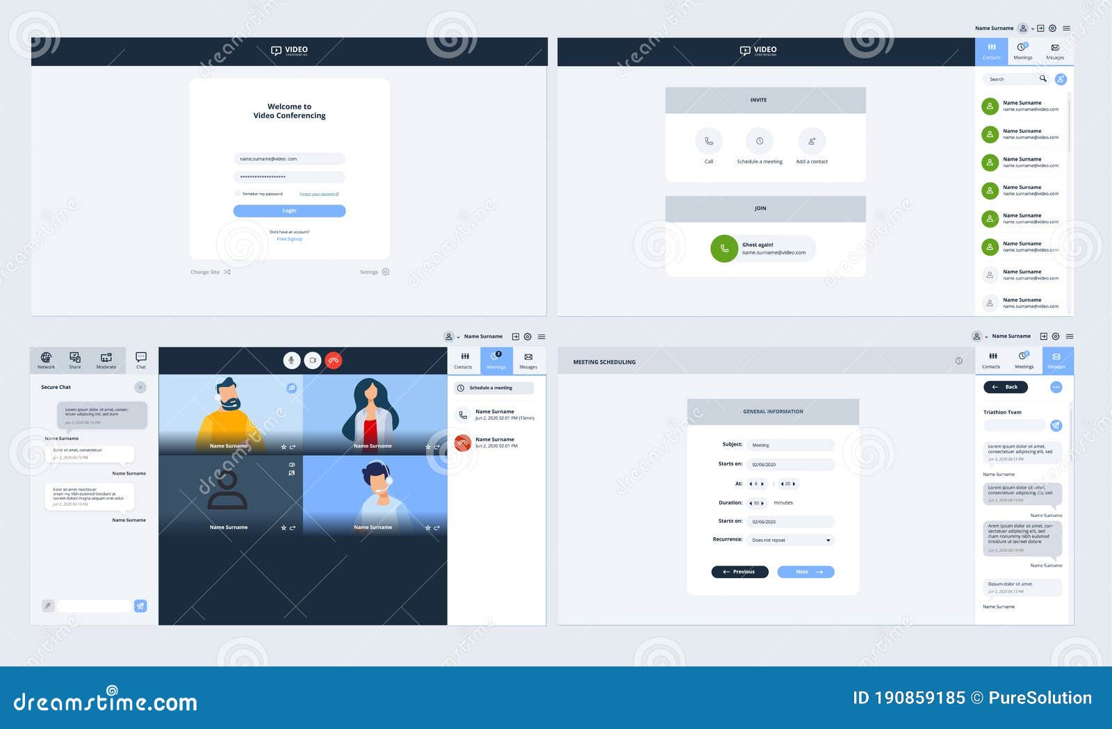 Web Pages Design Template of Video Calling Stock Vector - Illustration ...
