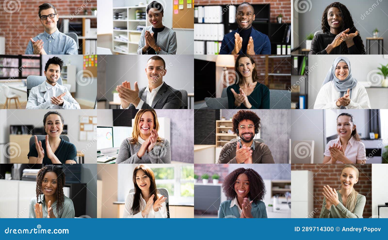 Video Conferencing Call Clapping Hands Stock Photo - Image of covid ...