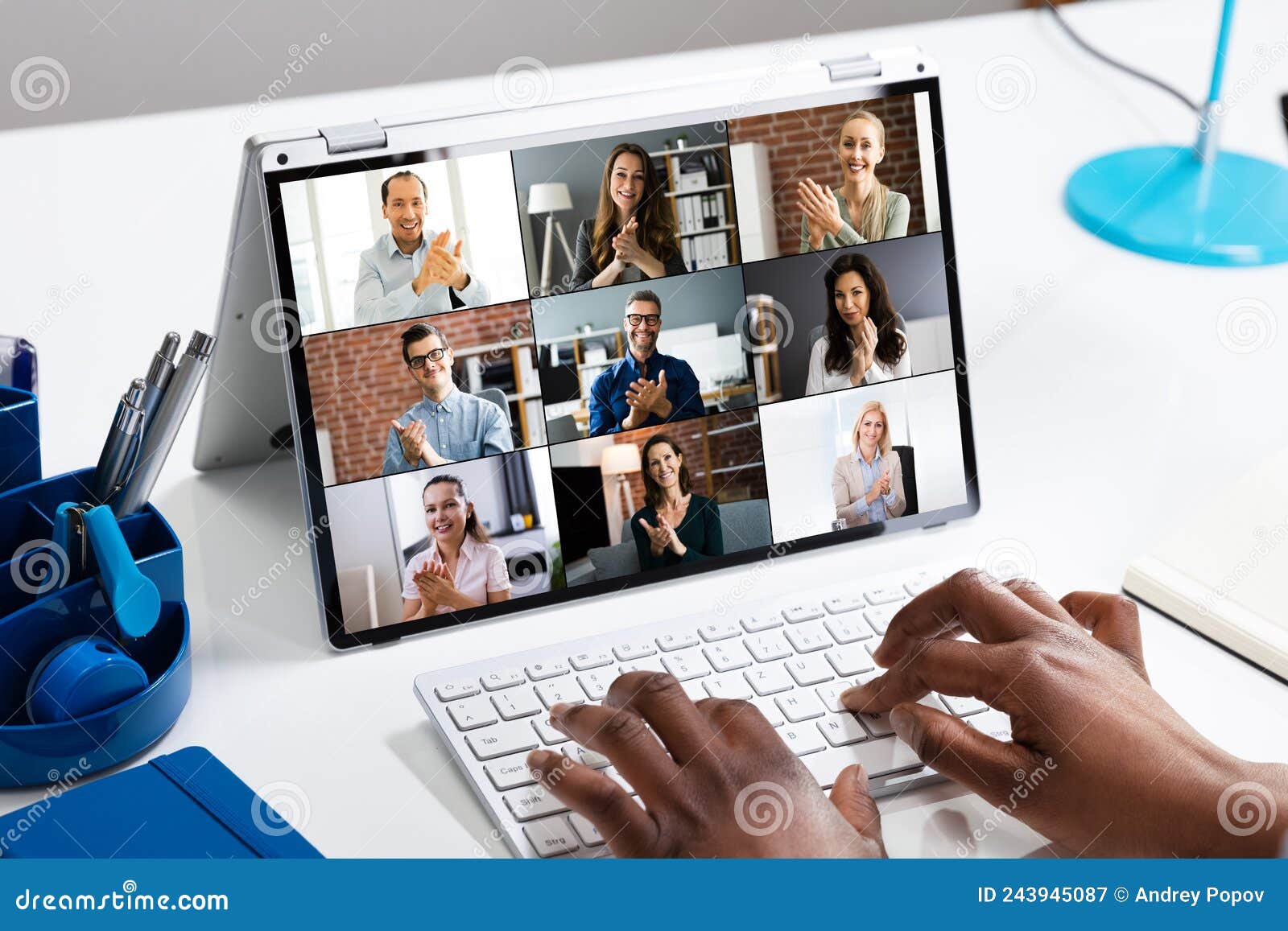 Video Conferencing Call stock image. Image of tablet - 243945087