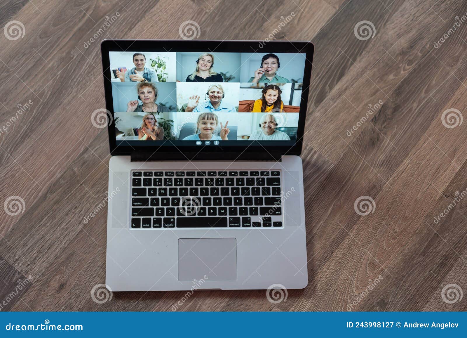Video Conferencing Call Waving Hello with Hand Editorial Photography ...