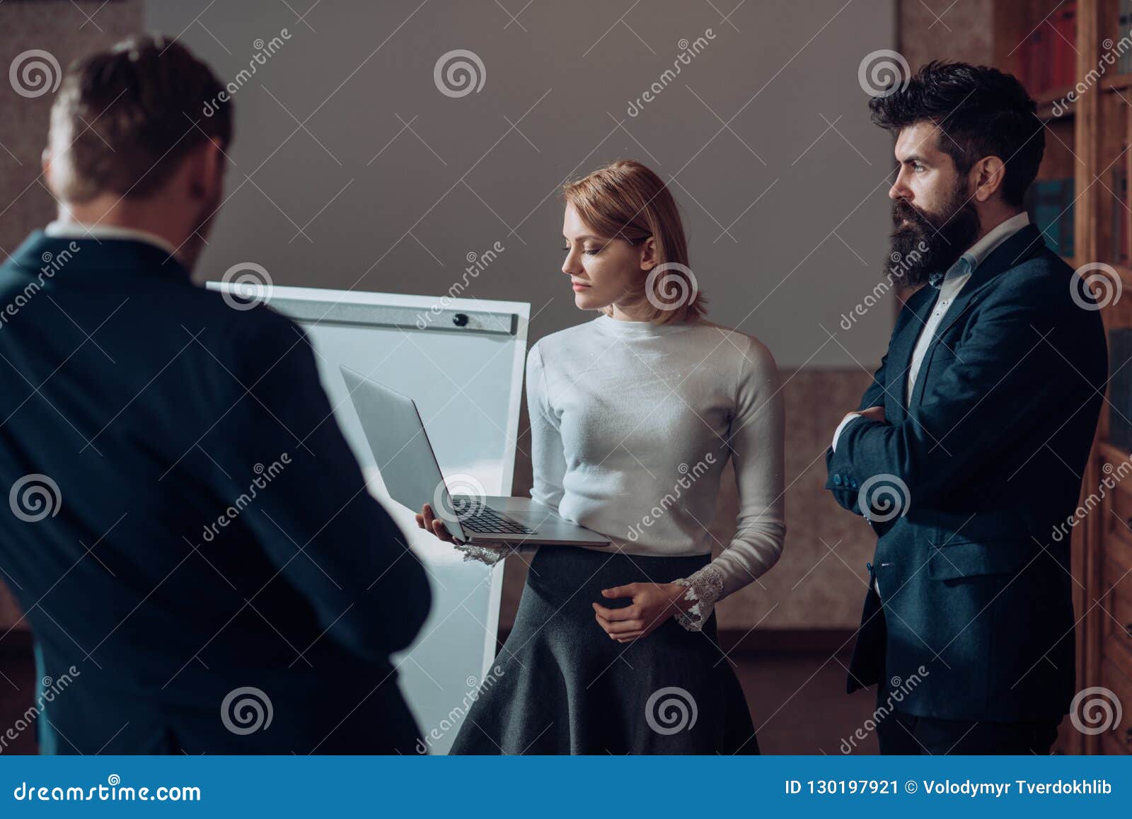 Video Conferencing Concept. Woman and Men Use Laptops for Video ... Video Conferencing Concept. Woman and Men Use Laptops for Video ...