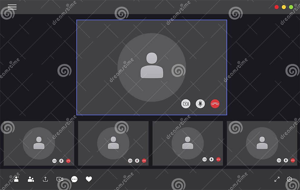Video Conferencing Interface, User Video Call Window. Social Remote ...