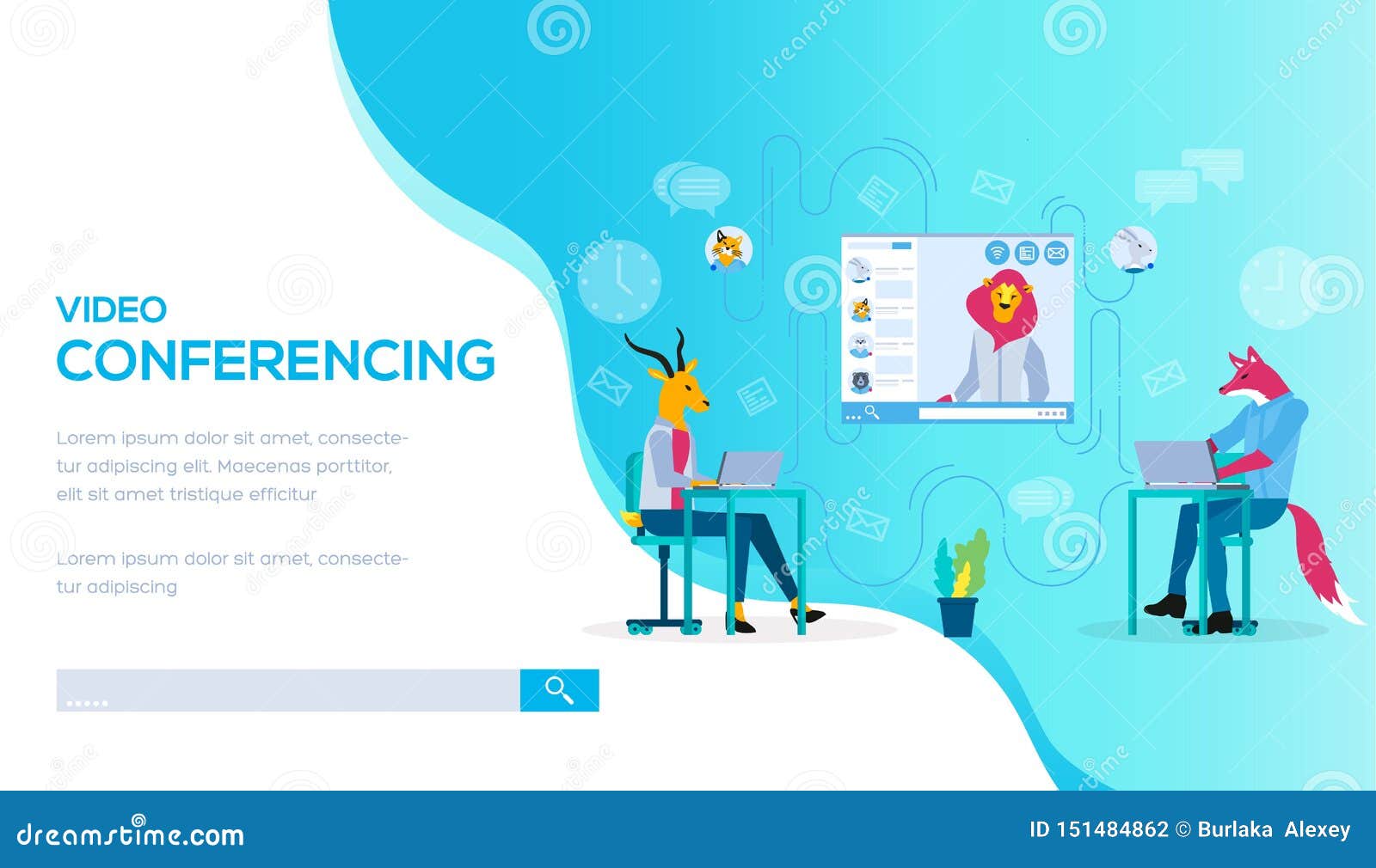 Video Conferencing Vector Landing Page Template Stock Vector ...