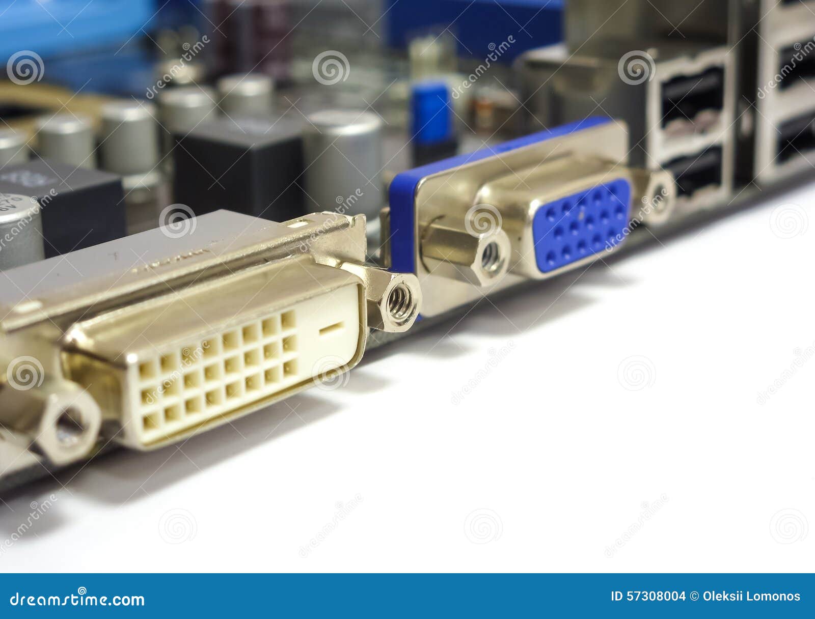 Video connectors stock photo. Image of motherboard, analog - 57308004