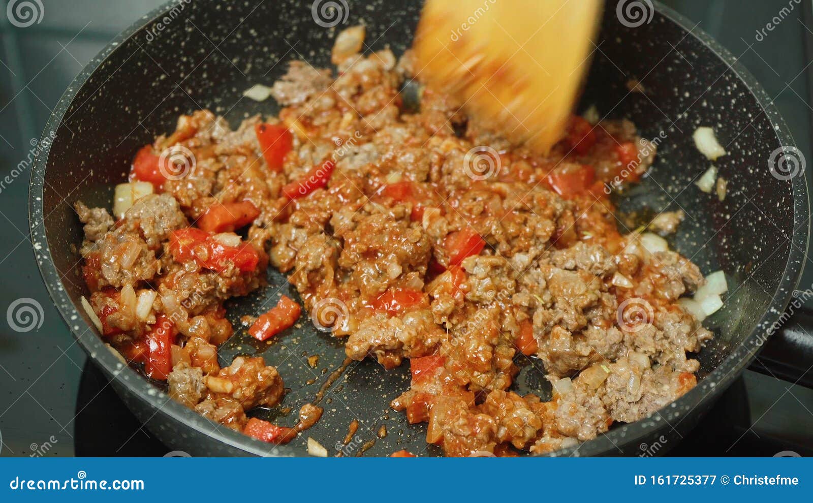 Video of Cooking of Fried Mince with Tomato Stock Video - Video of ...