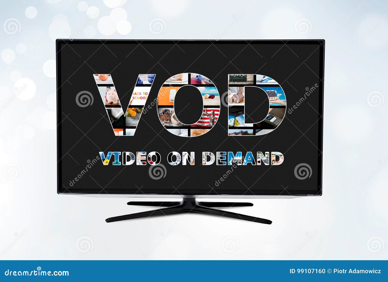 Video on Demand VOD Service on Smart TV Stock Illustration ...