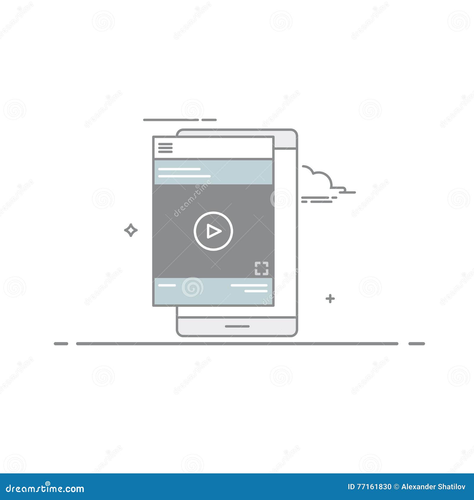 Video Design Concept Player or Tutorial in the Mobile Device Interface ...
