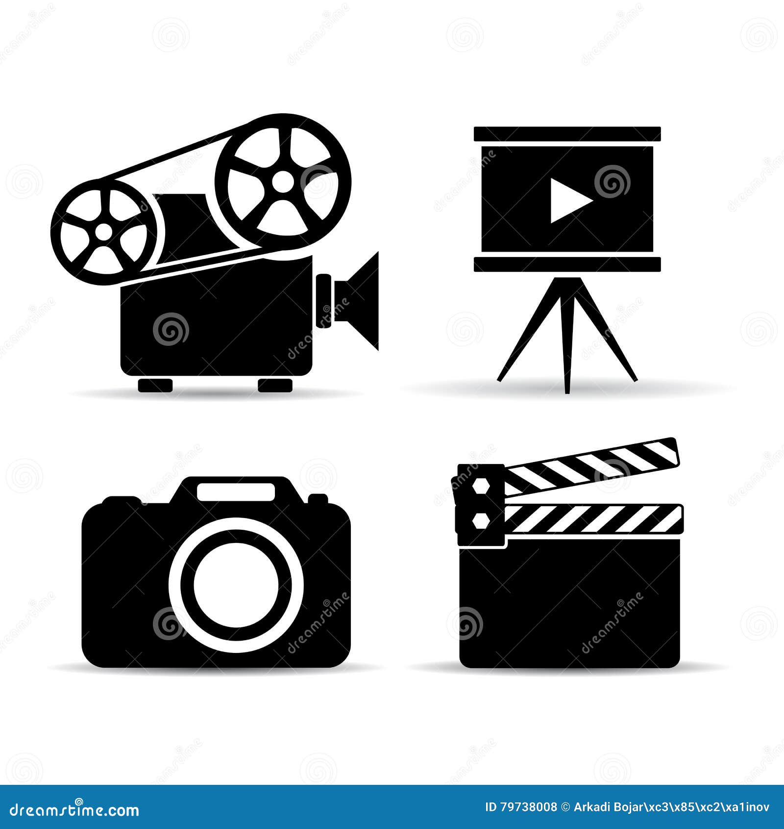 Video device icons stock vector. Illustration of pictogram - 79738008